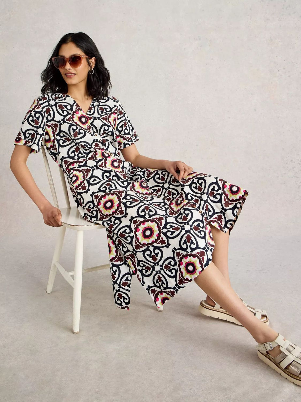 White Stuff Iris Linen Dress